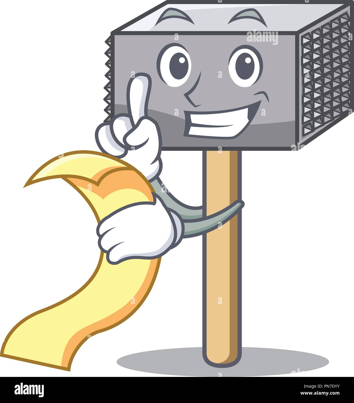 With menu wooden meat hammer cartoon for kitchen utensil Stock Vector ...