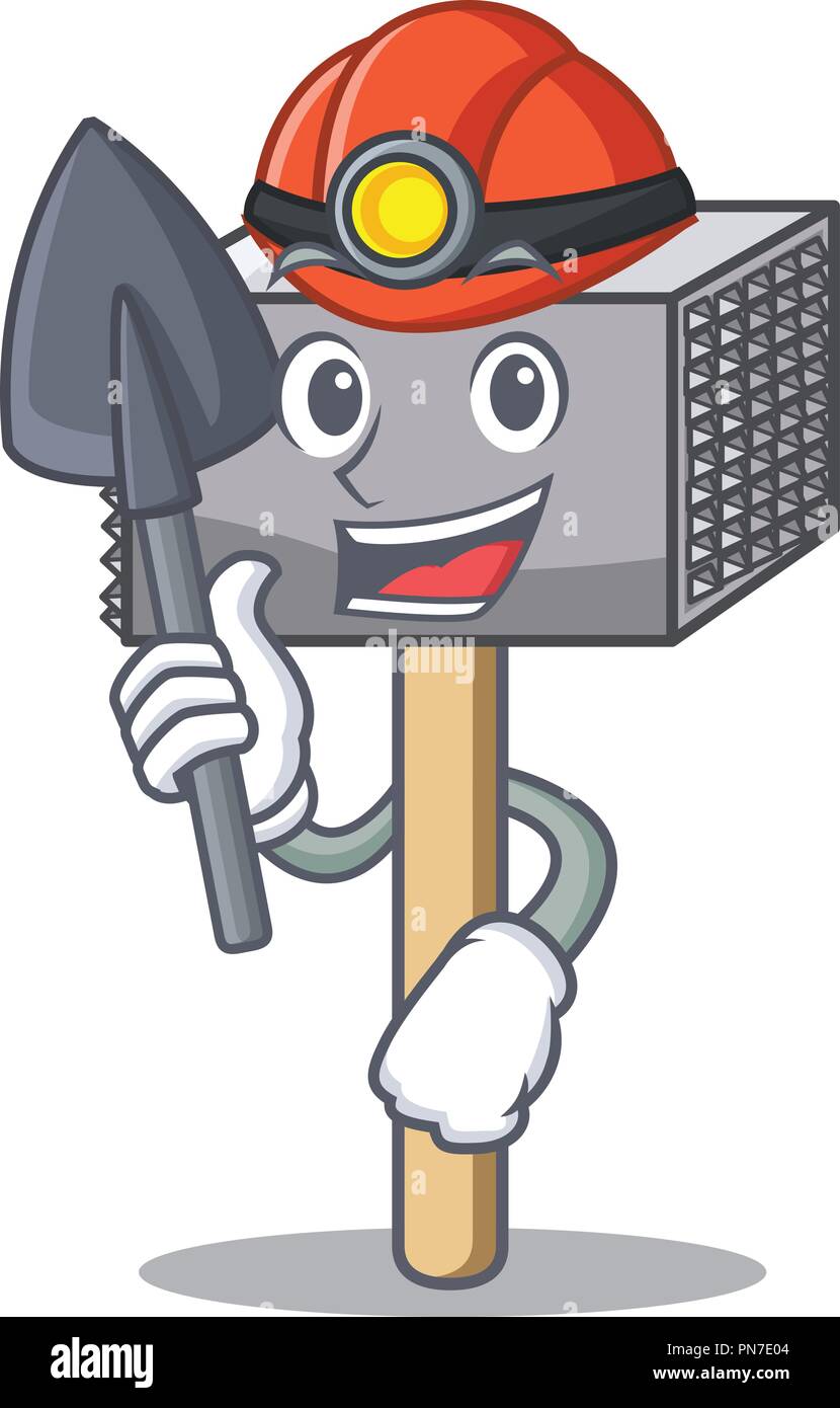 Miner wooden meat hammer cartoon for kitchen utensil Stock Vector Image ...