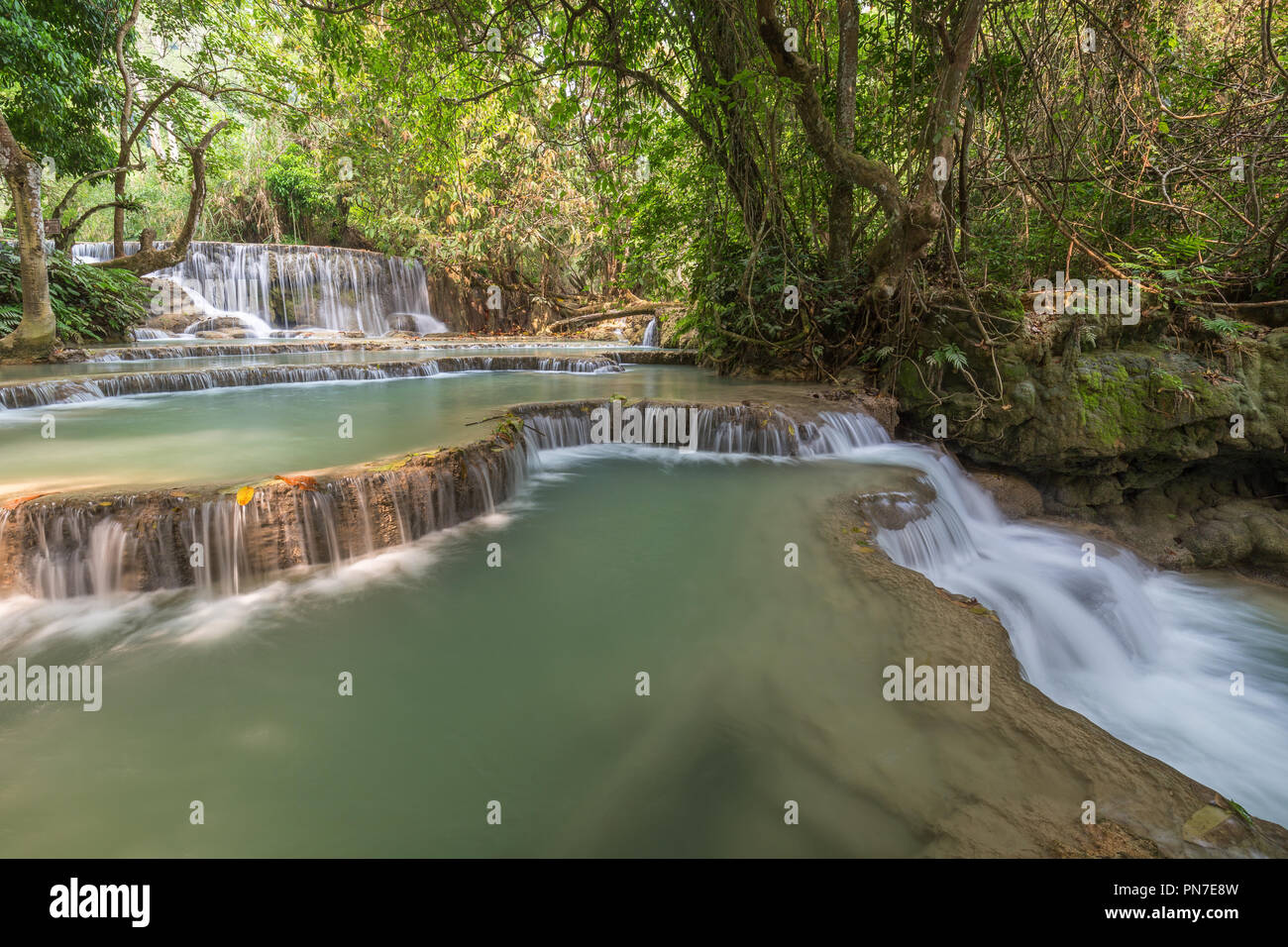 Cascades of waterfalls in laos hi-res stock photography and images - Alamy
