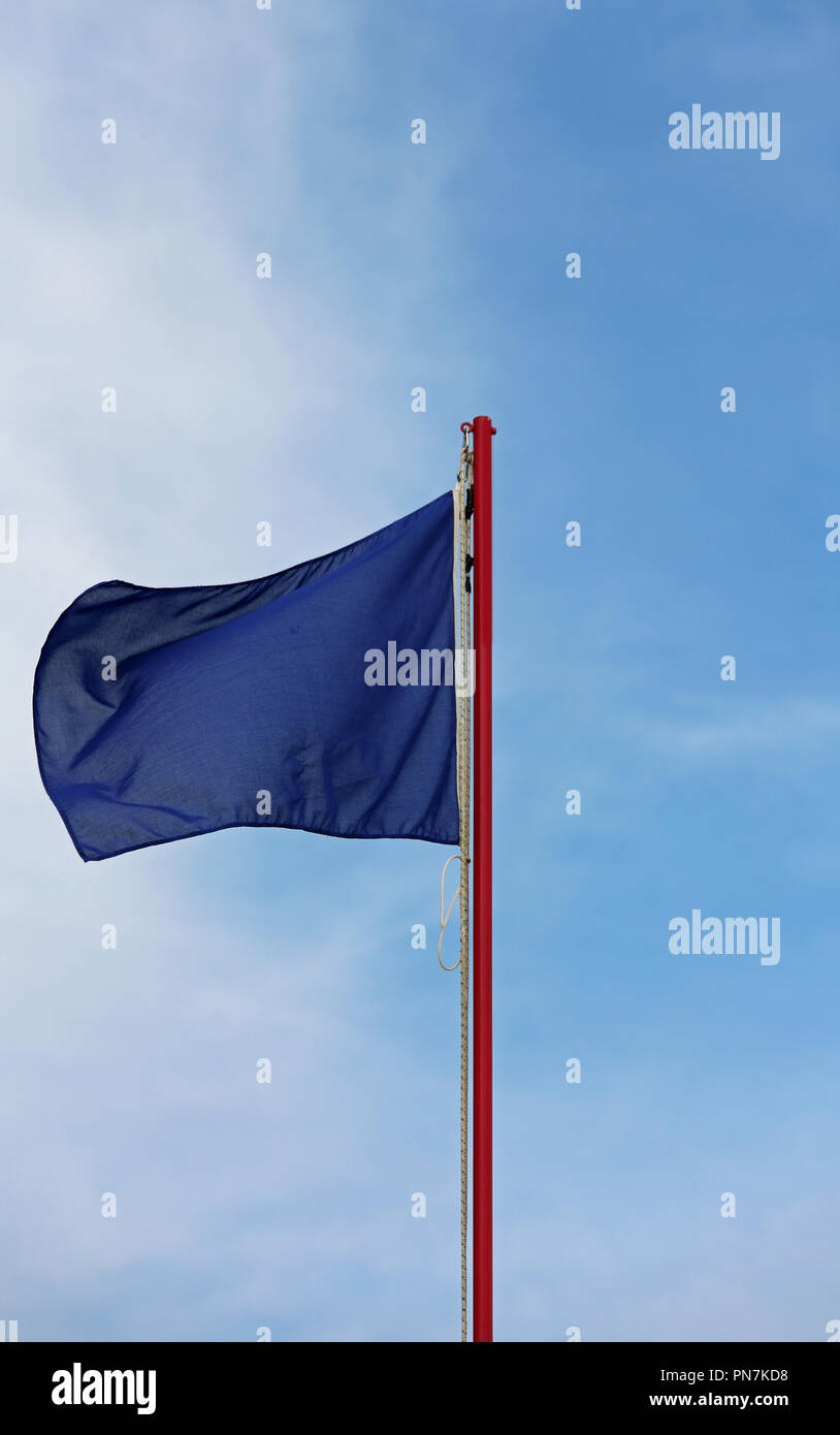 blue flag is symbol of not pollution in this area in vertical mode ...