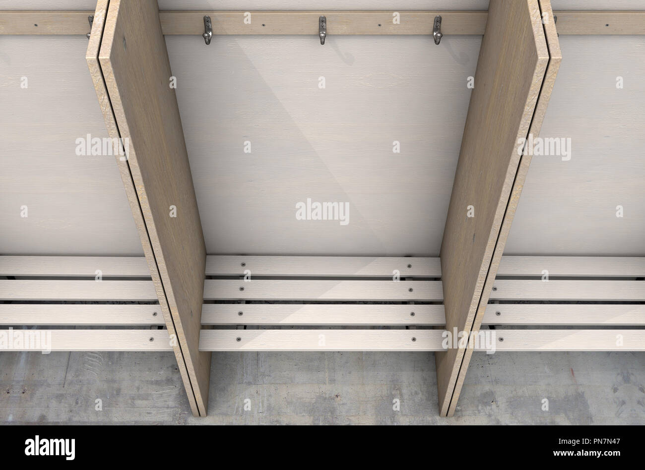 Change room cubicles hangers and bench hi-res stock photography and ...