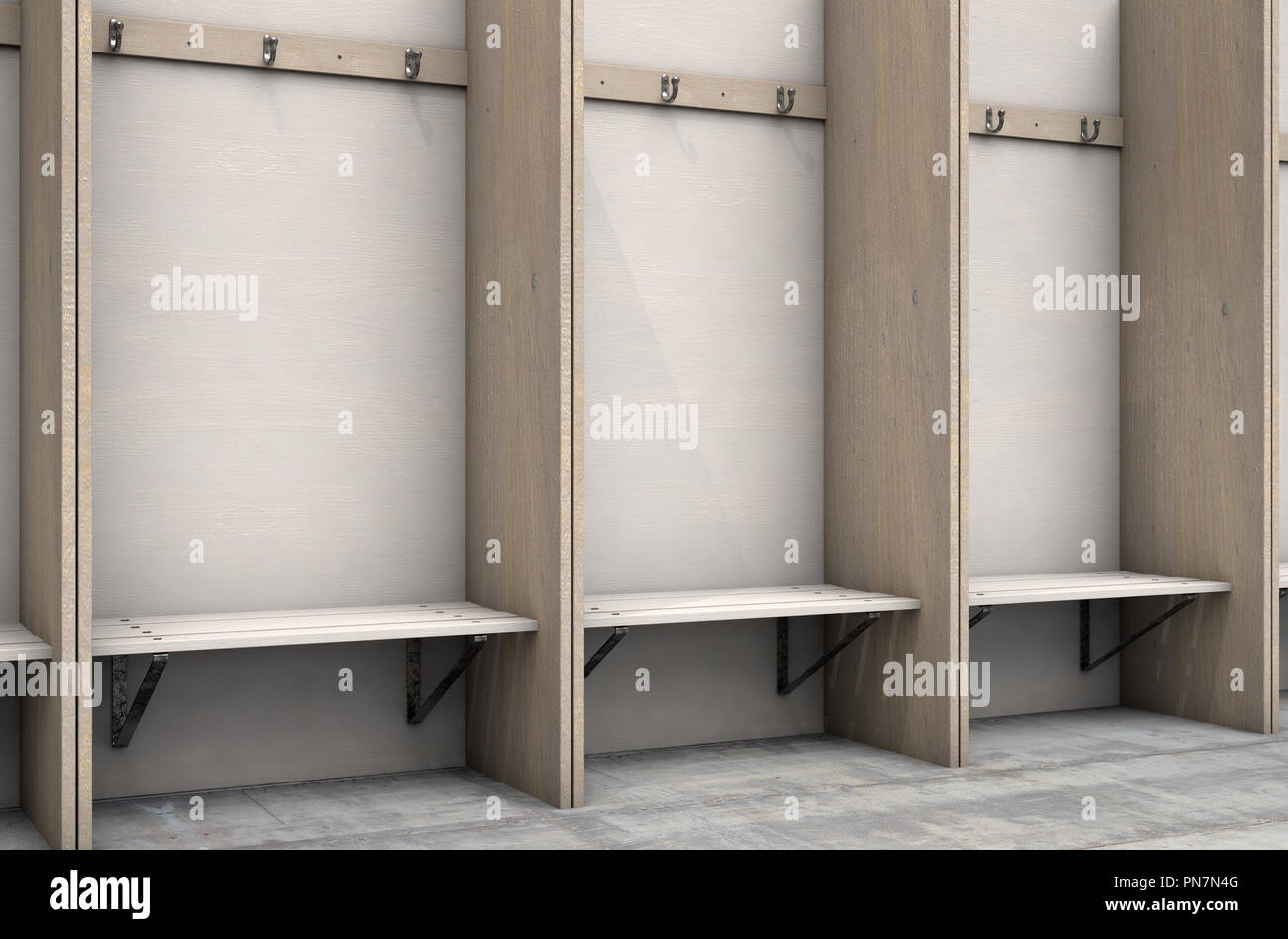 Change room cubicles hangers and bench hi-res stock photography and ...