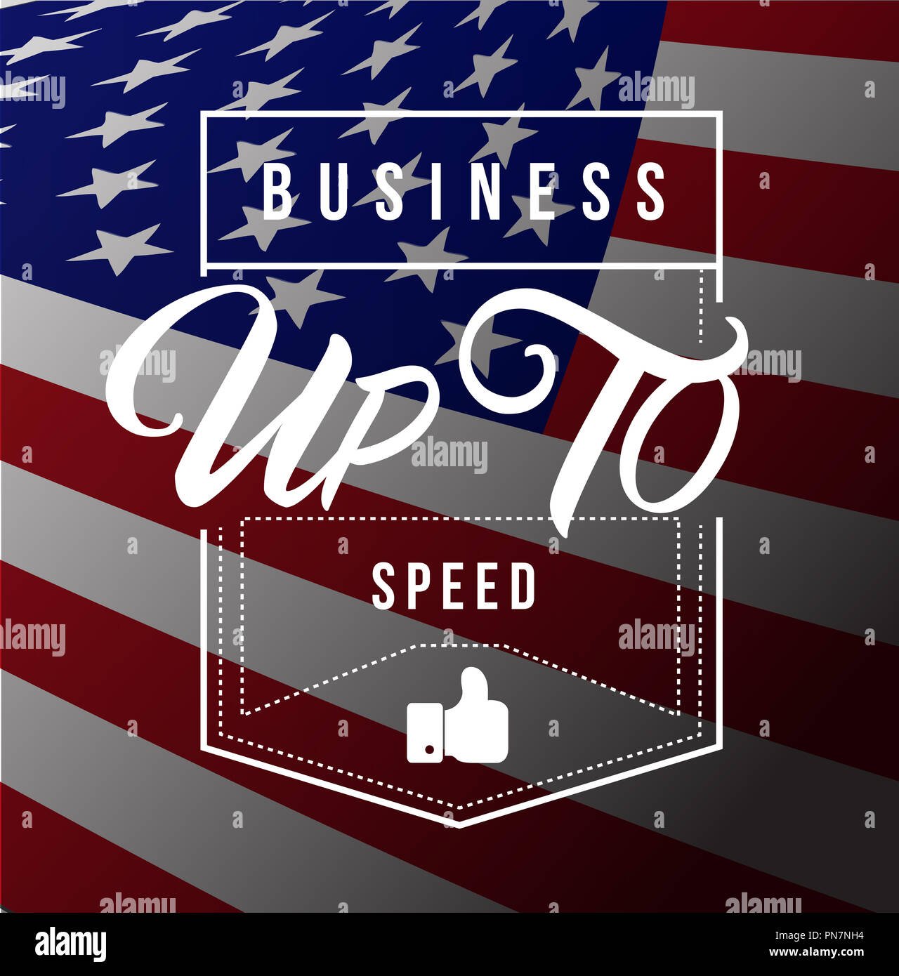 Business up to speed Modern stamp message design isolated over a usa ...