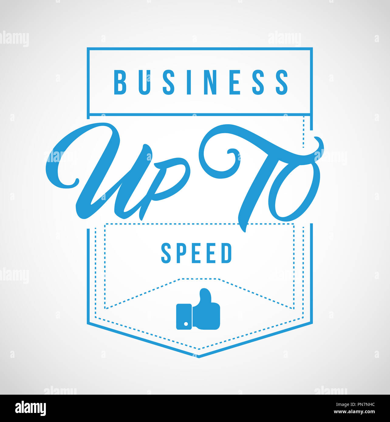 Business up to speed Modern stamp message design isolated over a white ...