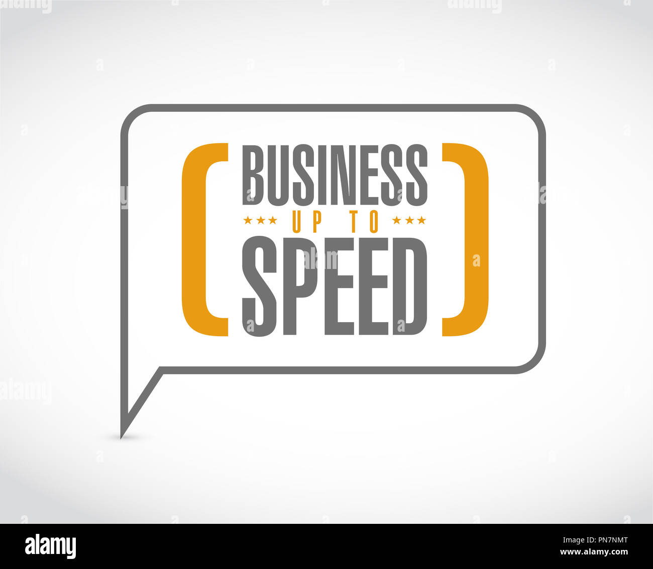 Business up to speed message bubble isolated over a white background ...