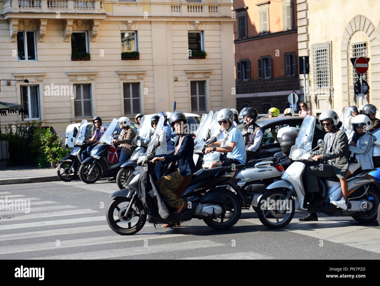 Morning traffic in Rome, Italy Stock Photo - Alamy
