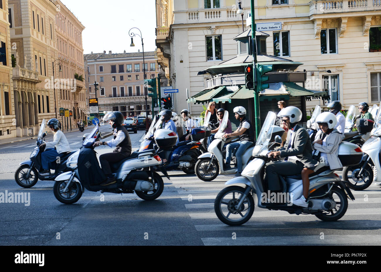 Morning traffic in Rome, Italy Stock Photo - Alamy
