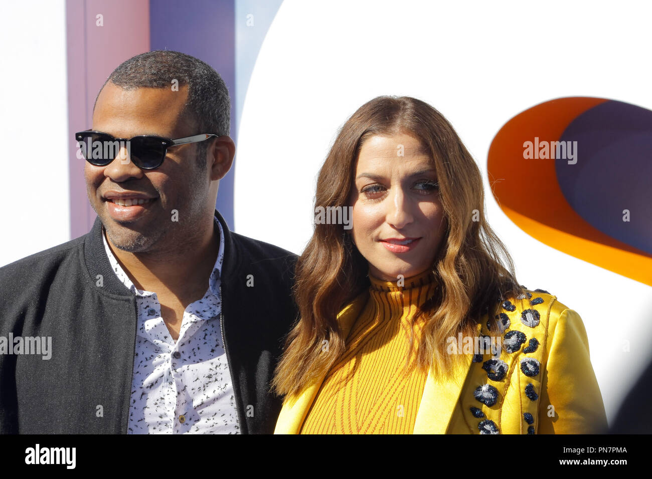 Jordan Peele and Chelsea Peretti at the World Premiere of Warner Bros ...