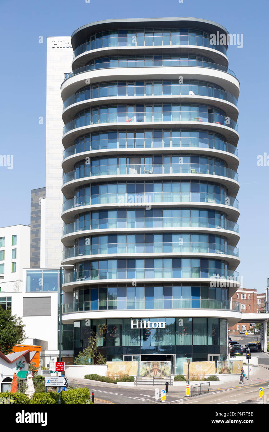 Modern architecture of Hilton Hotel, Bournemouth, Dorset, England, UK ...