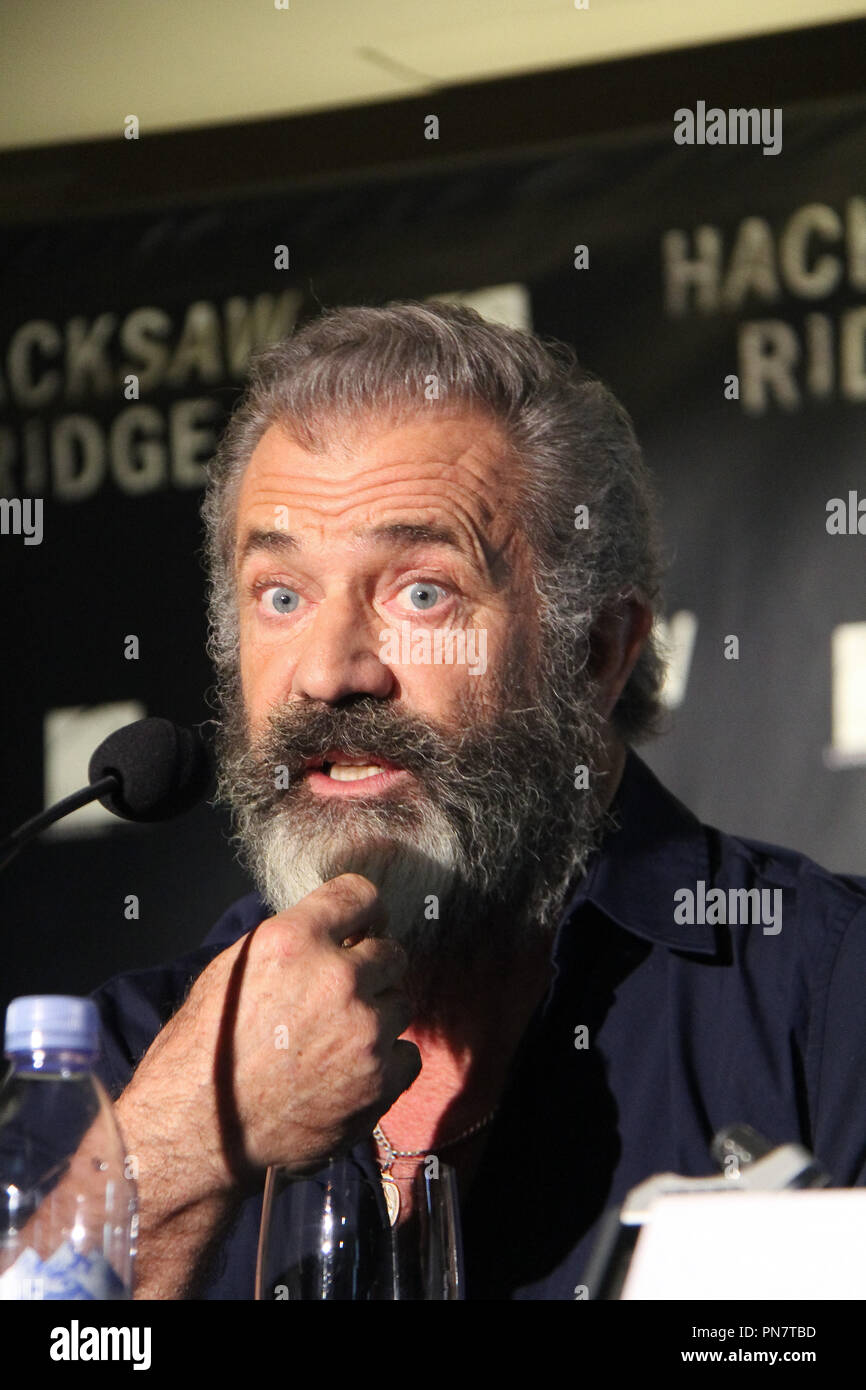 Mel Gibson 10/22/2016 "Hacksaw Ridge" Press Conference held at the Four ...