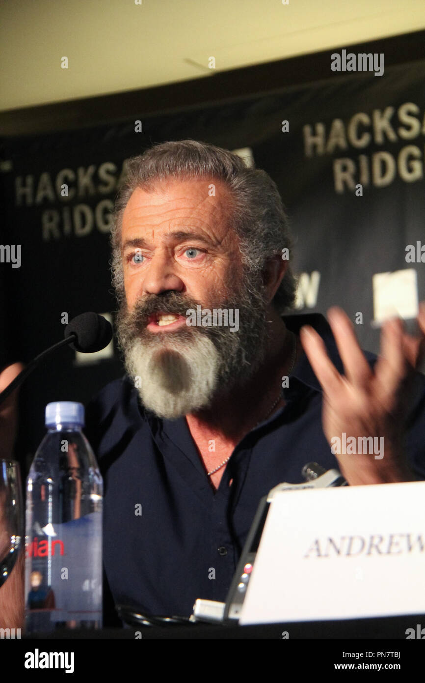 Mel Gibson 10/22/2016 "Hacksaw Ridge" Press Conference held at the Four ...