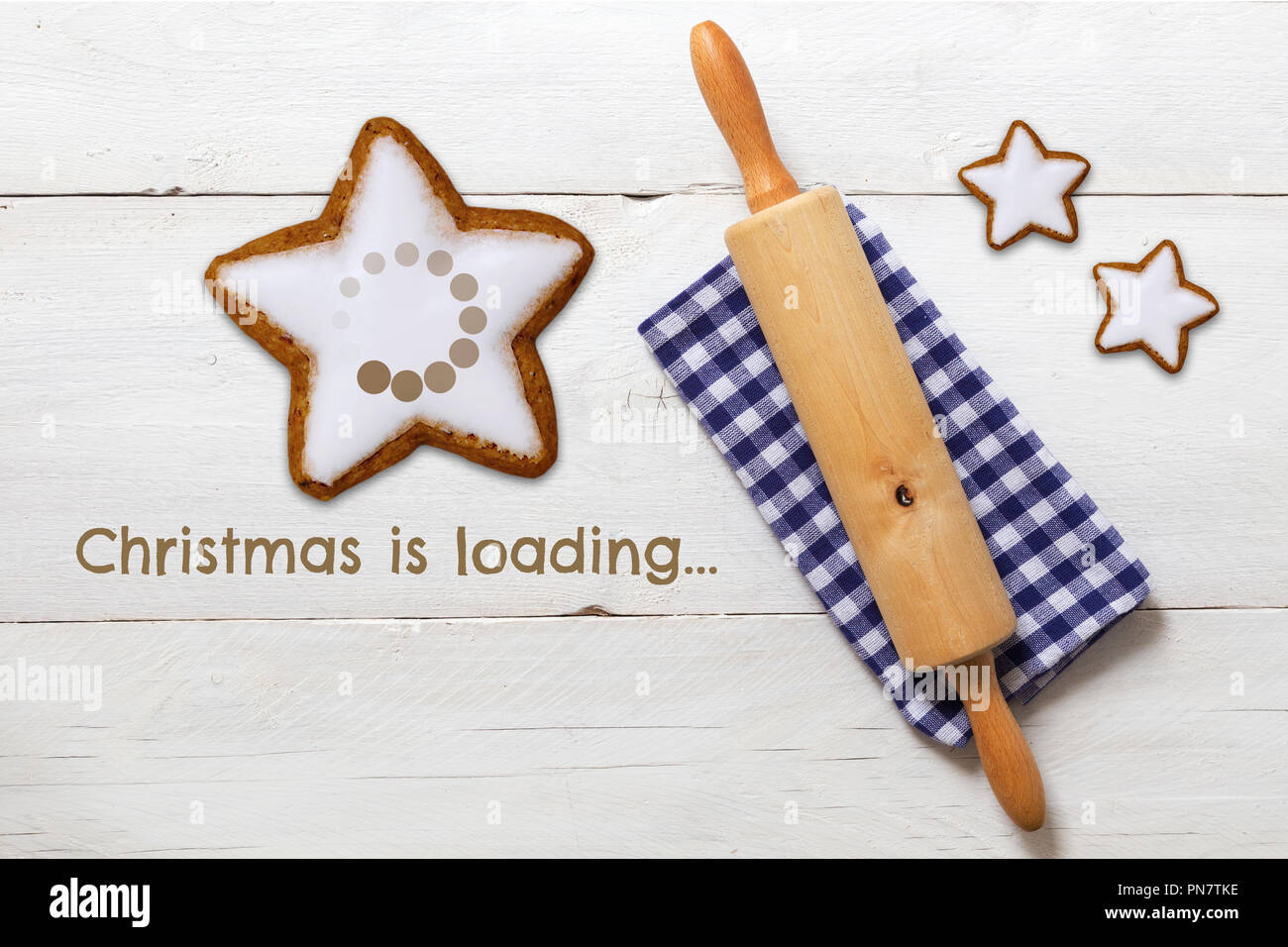 Christmas is loading concept Christmas card Stock Photo - Alamy
