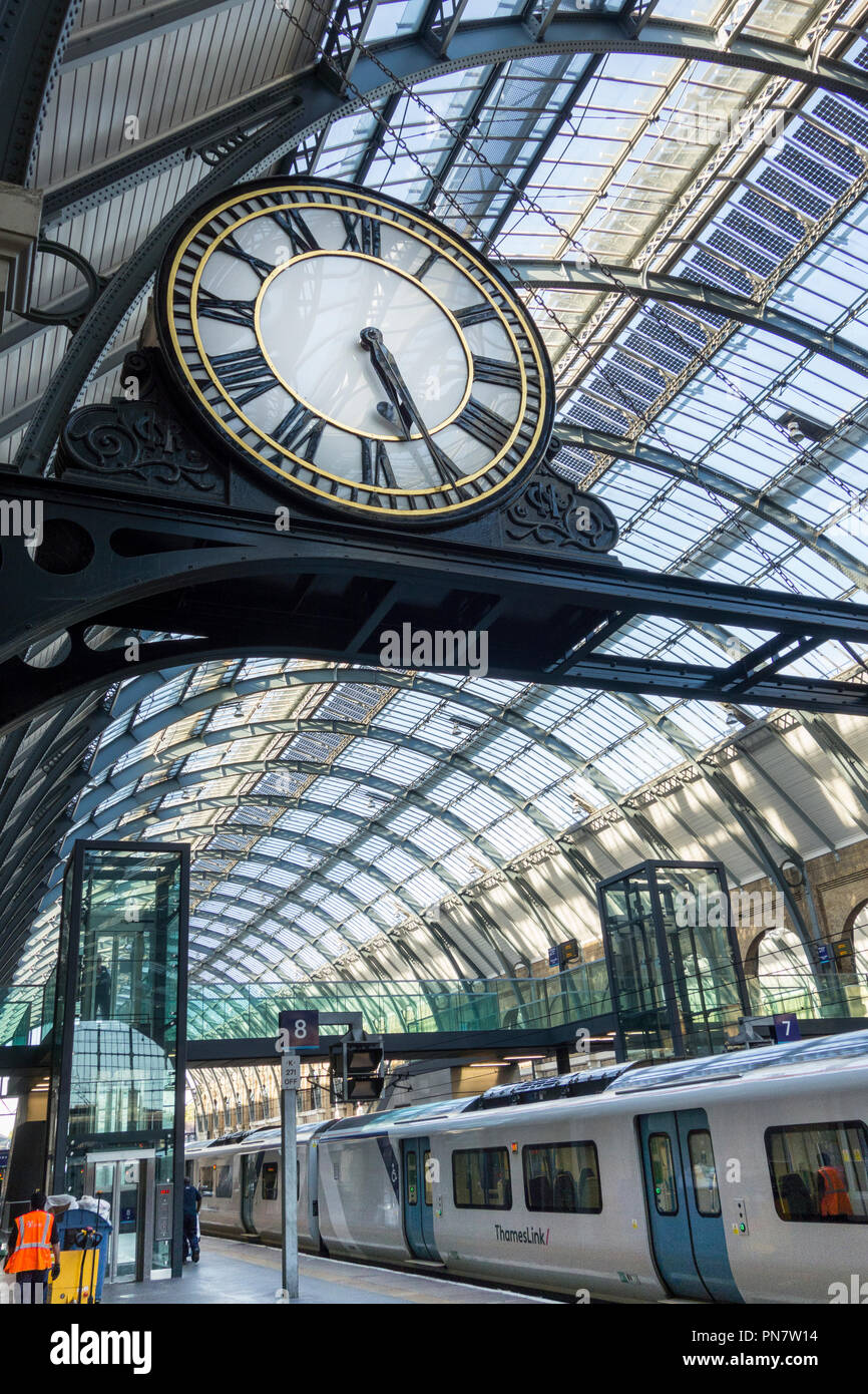 Restored projecting platform clock at King's Cross railway station ...