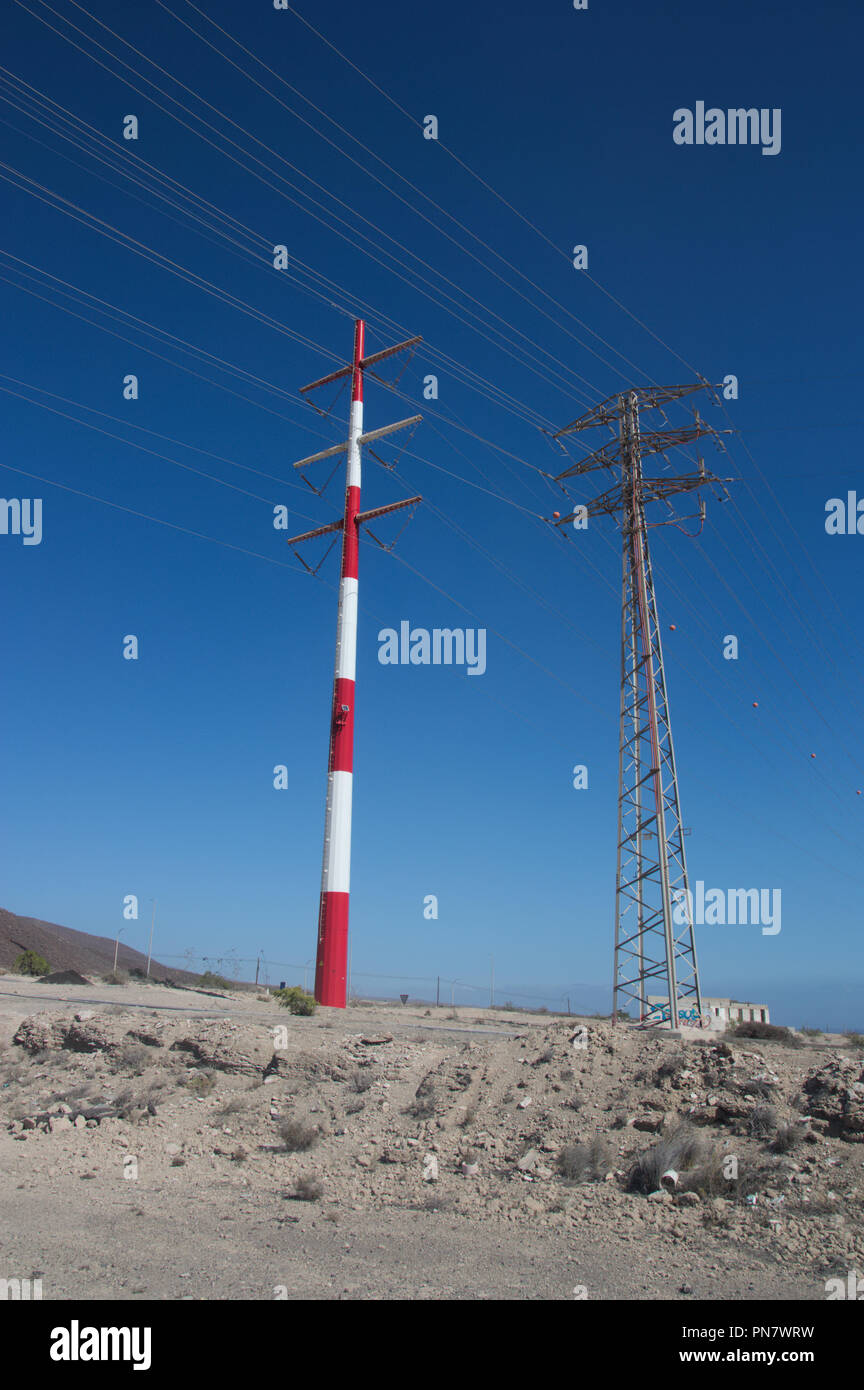 High voltage towers that support the cables that transport high voltage ...