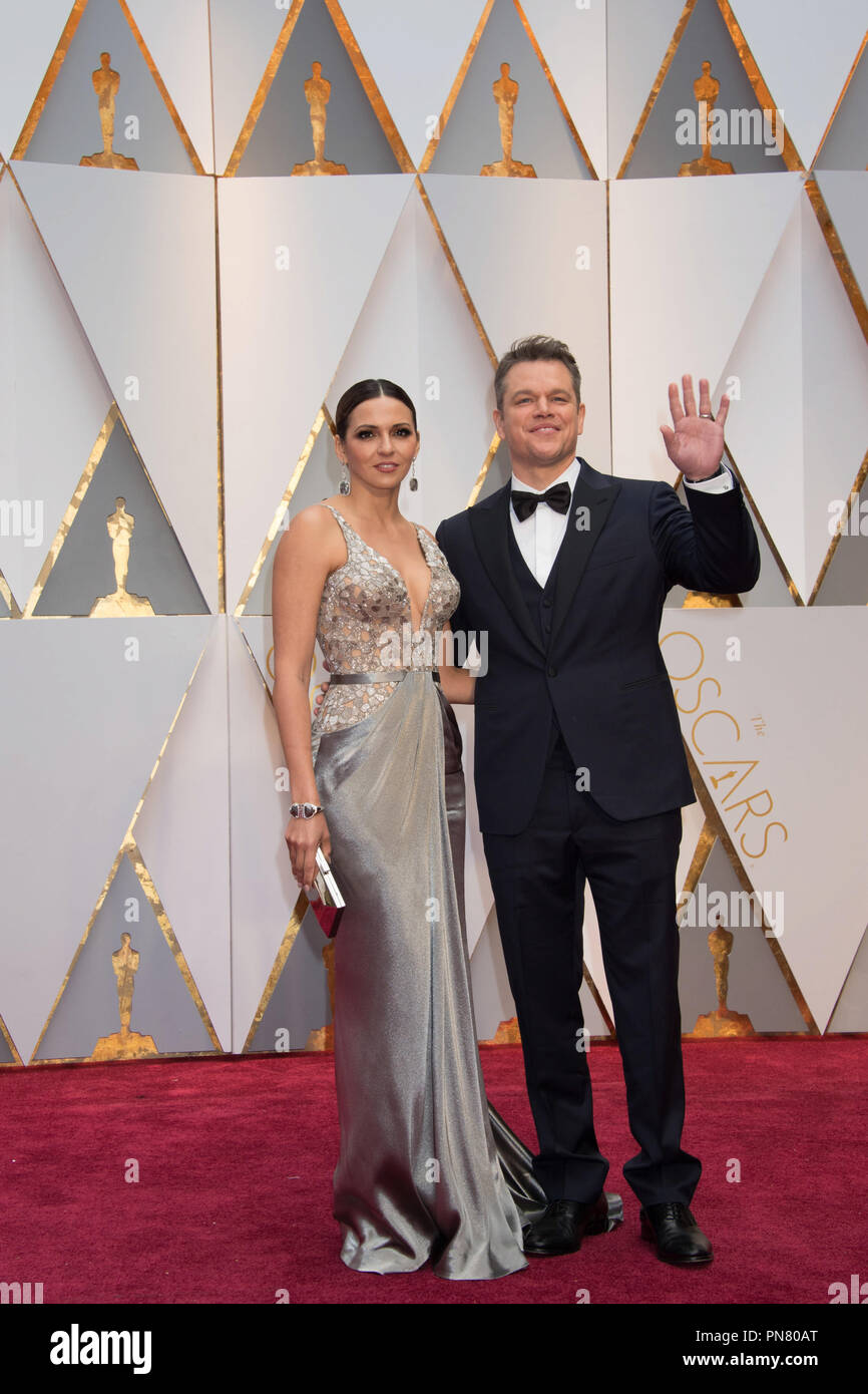 Matt Damon, Oscar® nominee, arrives with Luciana Barroso on the red ...
