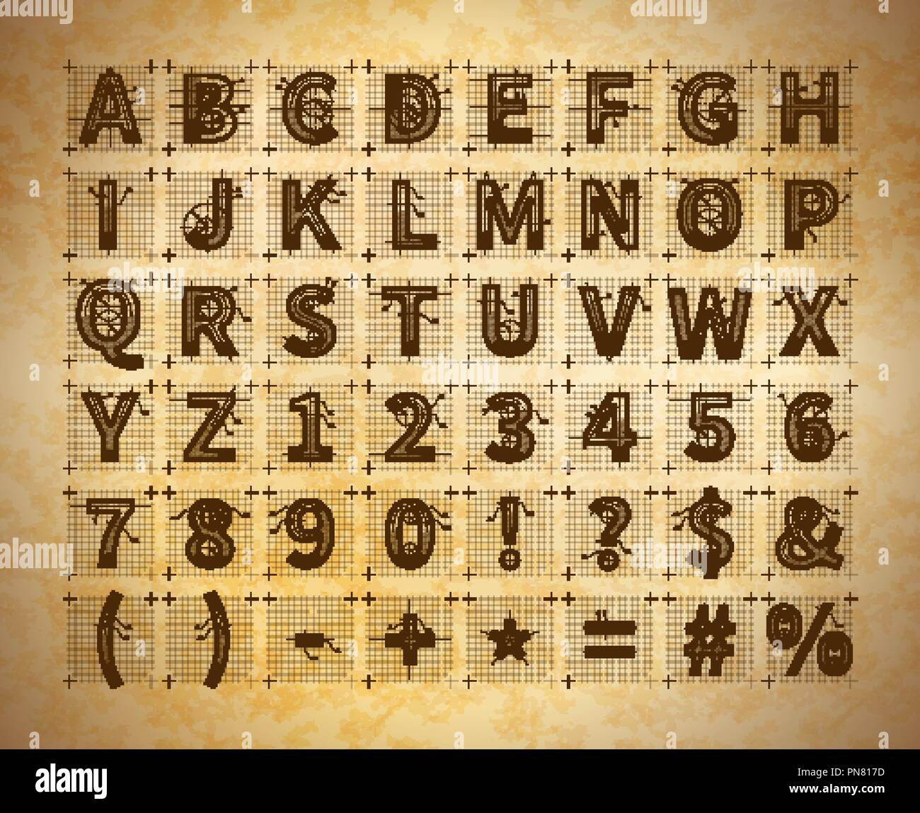 Medieval printing letters Stock Vector Images - Alamy