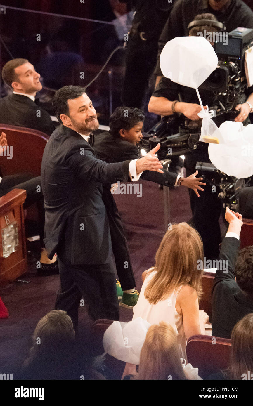 Jimmy Kimmel and Sunny Pawar during the live ABC Telecast of The 89th ...