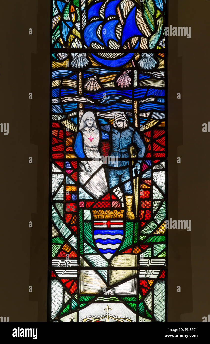 Stained glass windows / window at St James Church, Twickenham. UK. To ...