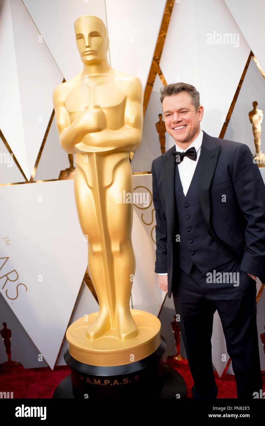 Matt Damon, Oscar® nominee, arrives on the red carpet of The 89th ...