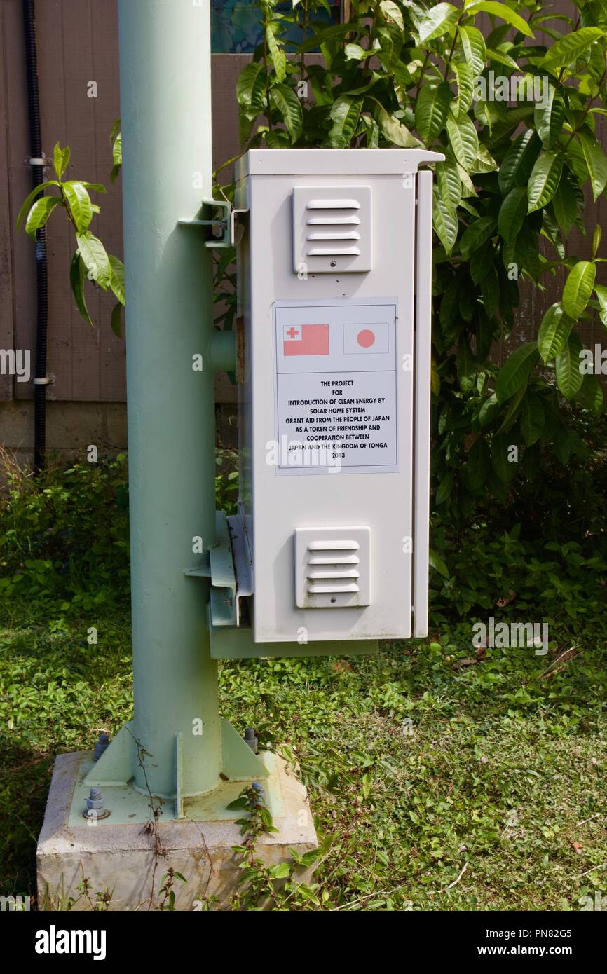 Solar panels inside a village in Tonga have been funded by Japan as ...
