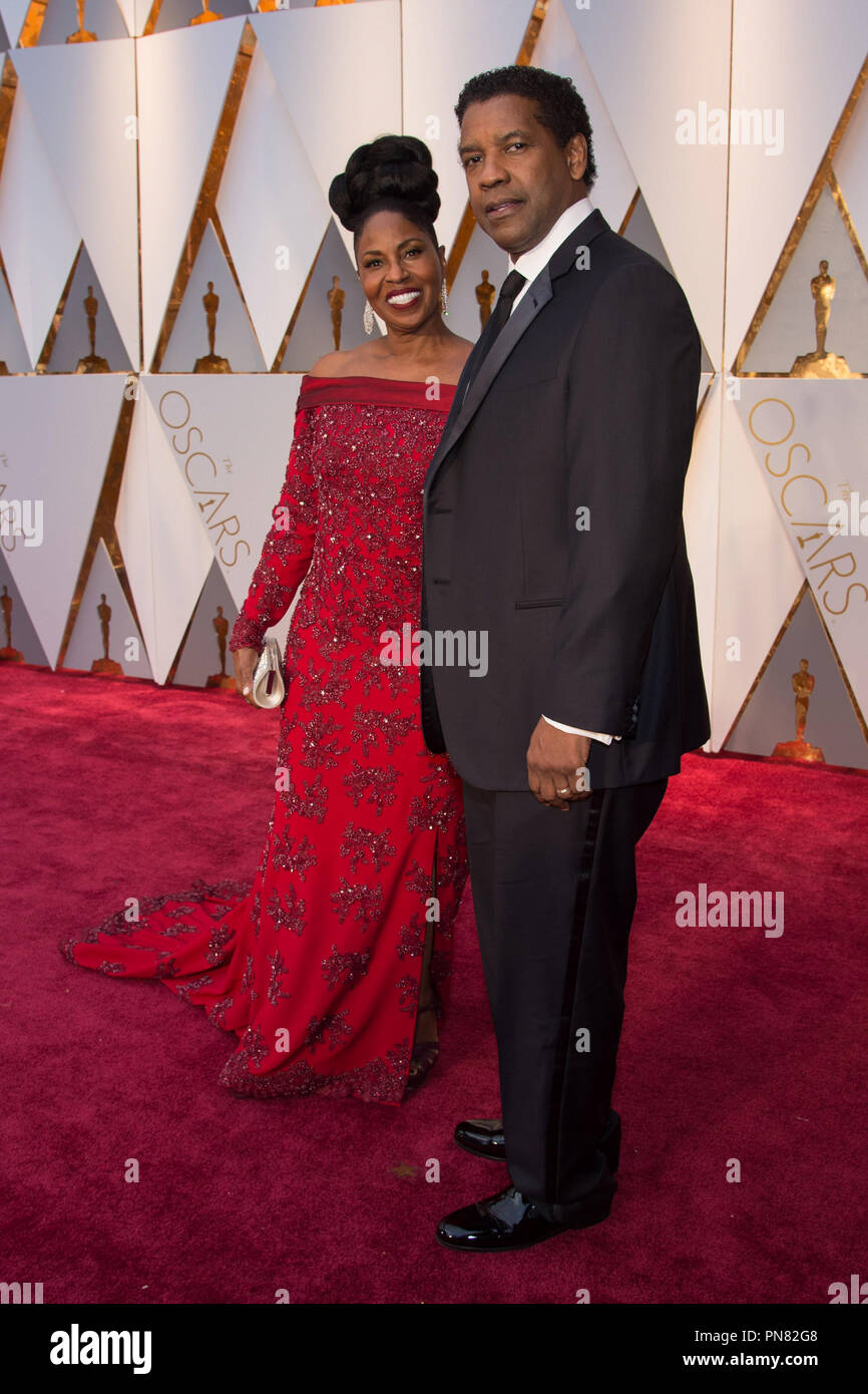 Pauletta Washington and Oscar® nominee Denzel Washington arrive at The ...