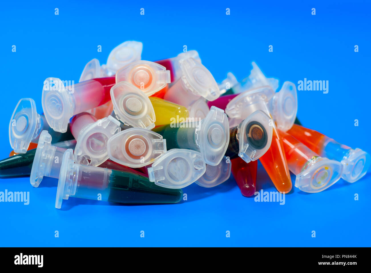 PCR micro-tubes PCR Tubes on blue background Stock Photo - Alamy