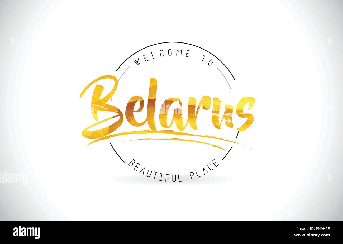 Belarus Welcome To Word Text with Handwritten Font and Golden Texture ...