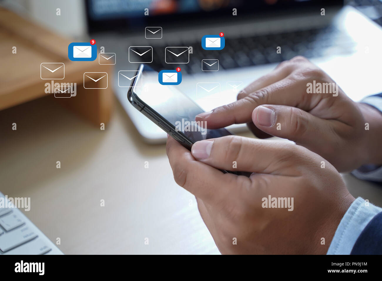 Mail Communication Connection message to mailing contacts phone Global ...