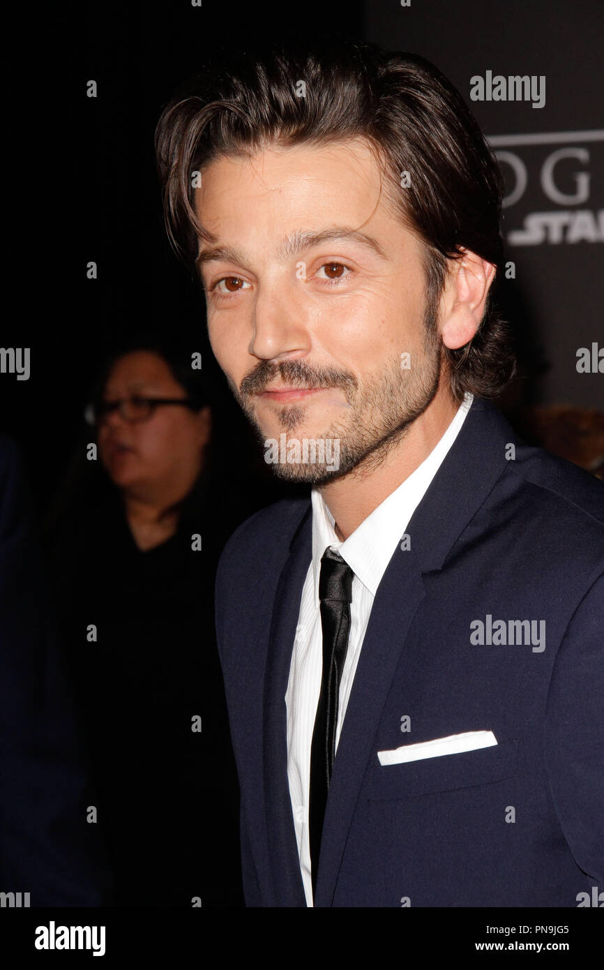 Diego Luna at the world premiere of "Rogue One: A Star Wars Story" held ...