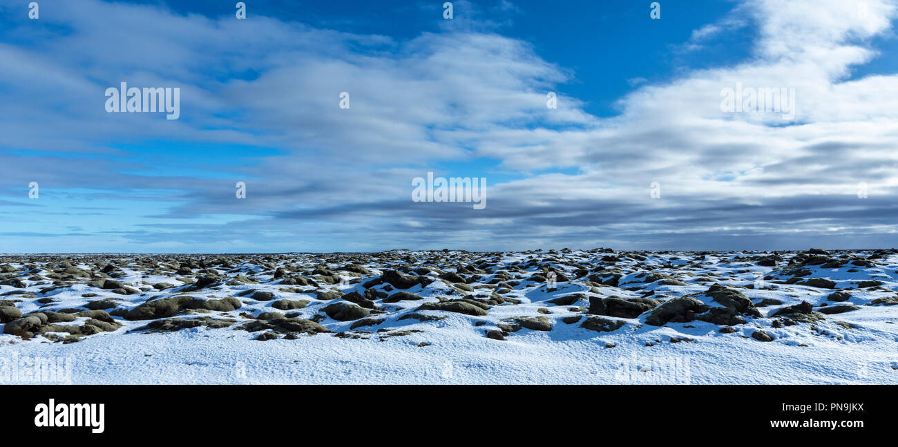 Volcanic lava mounds field like lunar landscape between Vik and ...