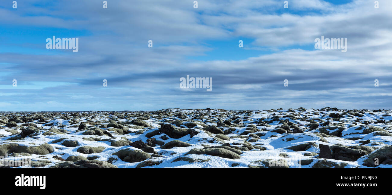 Volcanic lava mounds field like lunar landscape between Vik and ...