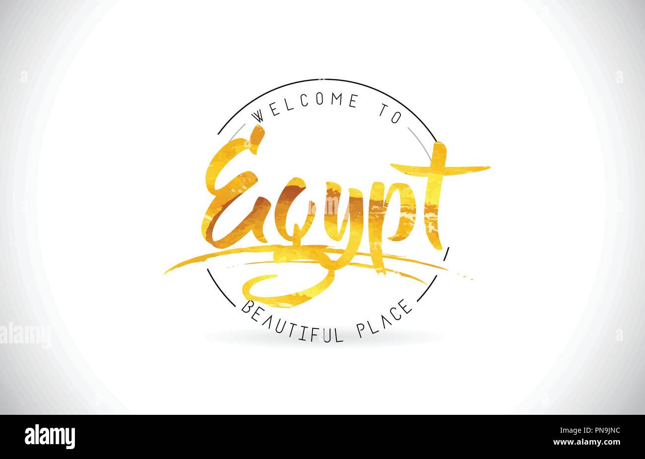 Egypt Welcome To Word Text with Handwritten Font and Golden Texture ...