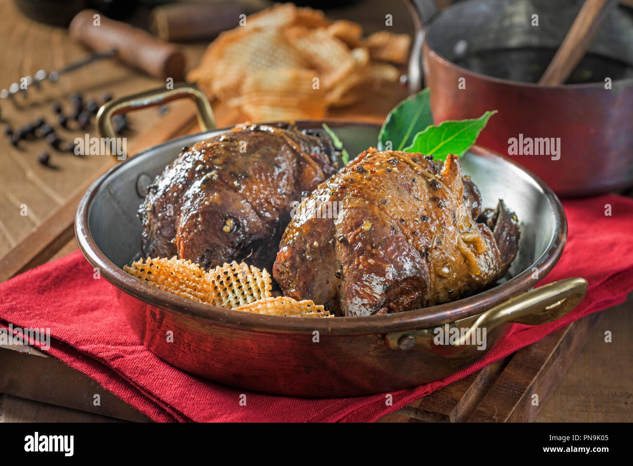 Roast grouse. Game bird Food UK Stock Photo - Alamy