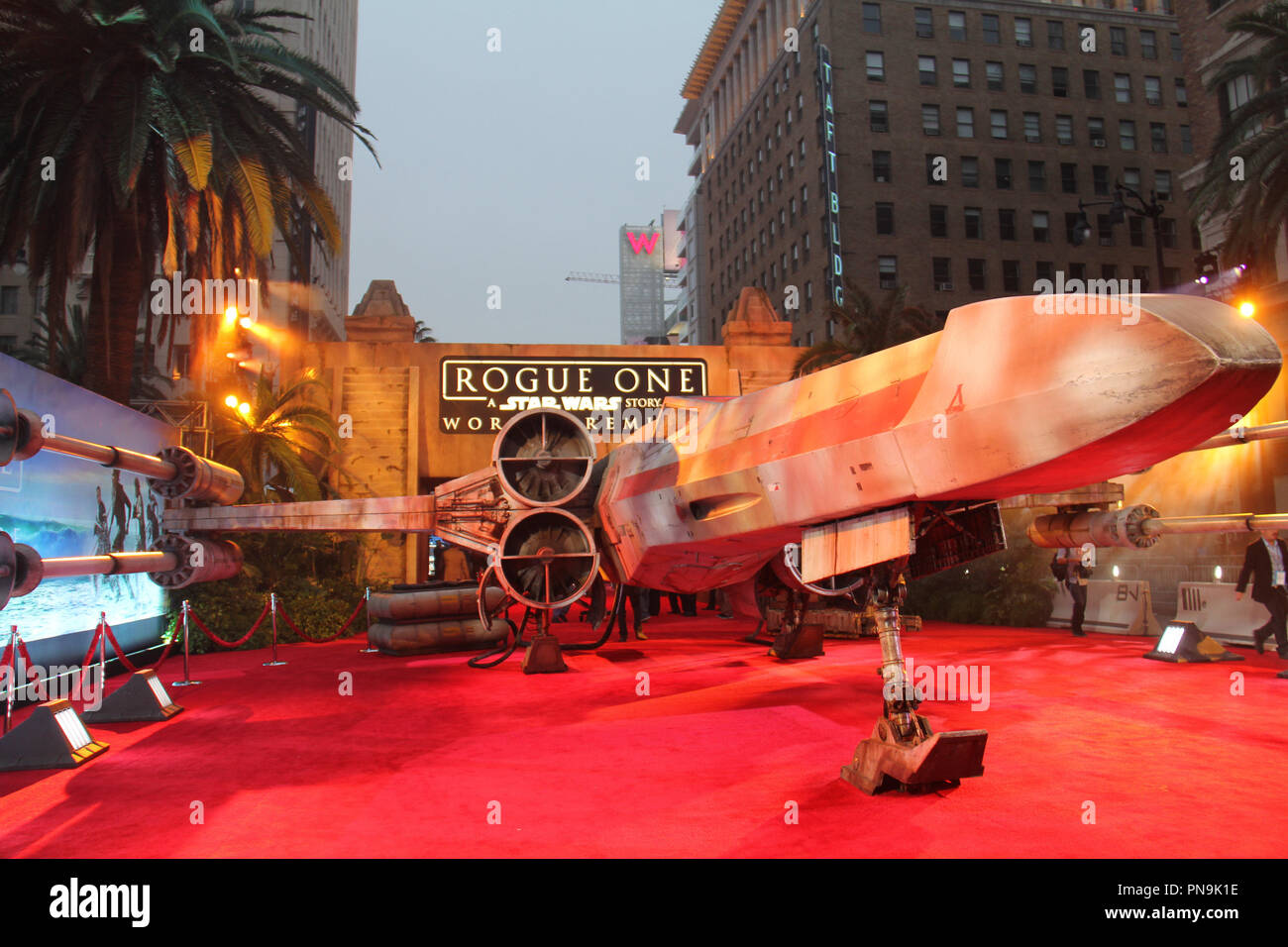 A replica X-wing fighter 12/10/2016 The World Premiere of "Rogue One: A ...