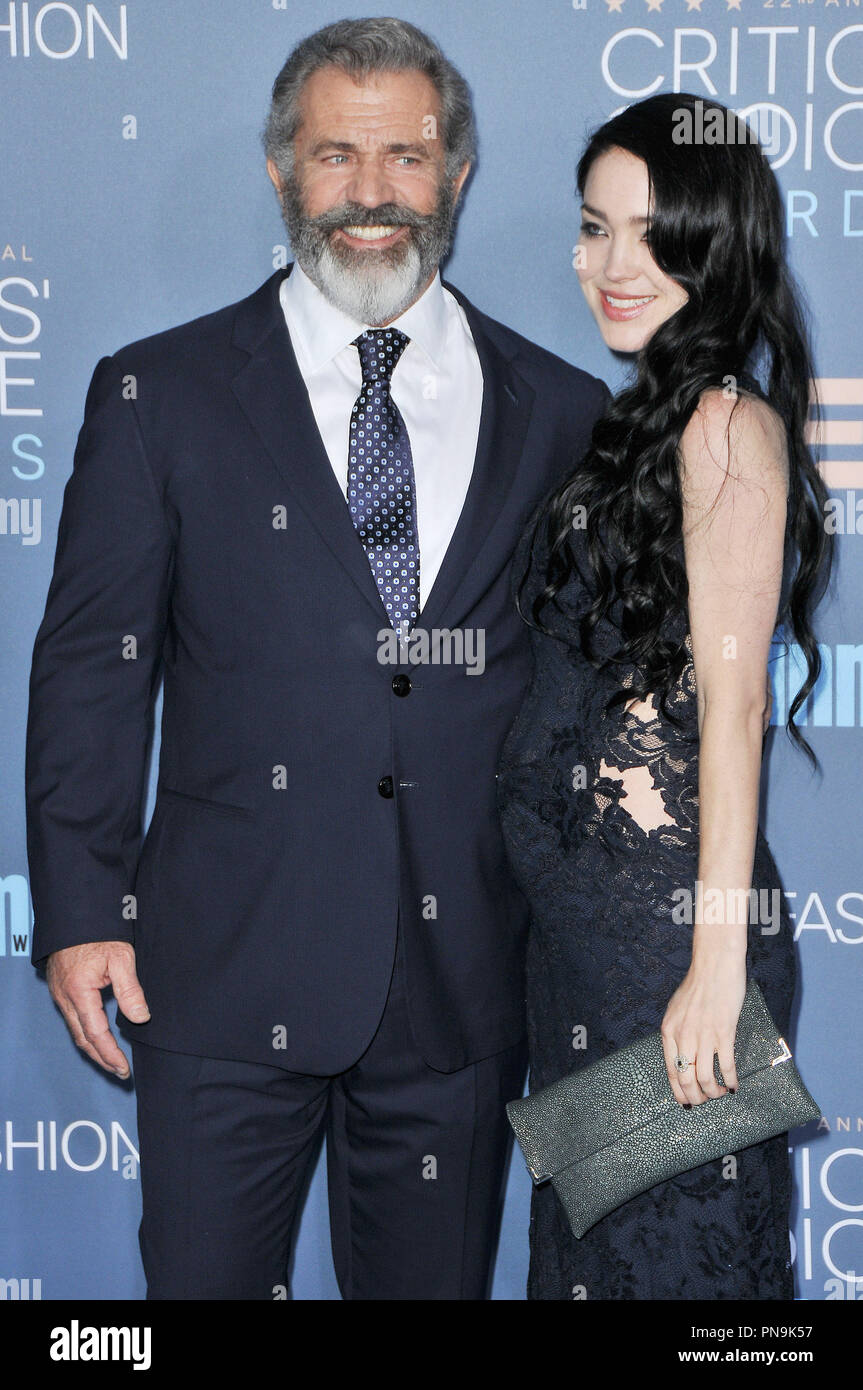 Mel Gibson, Rosalind Ross at the 22nd Annual Critics' Choice Awards ...