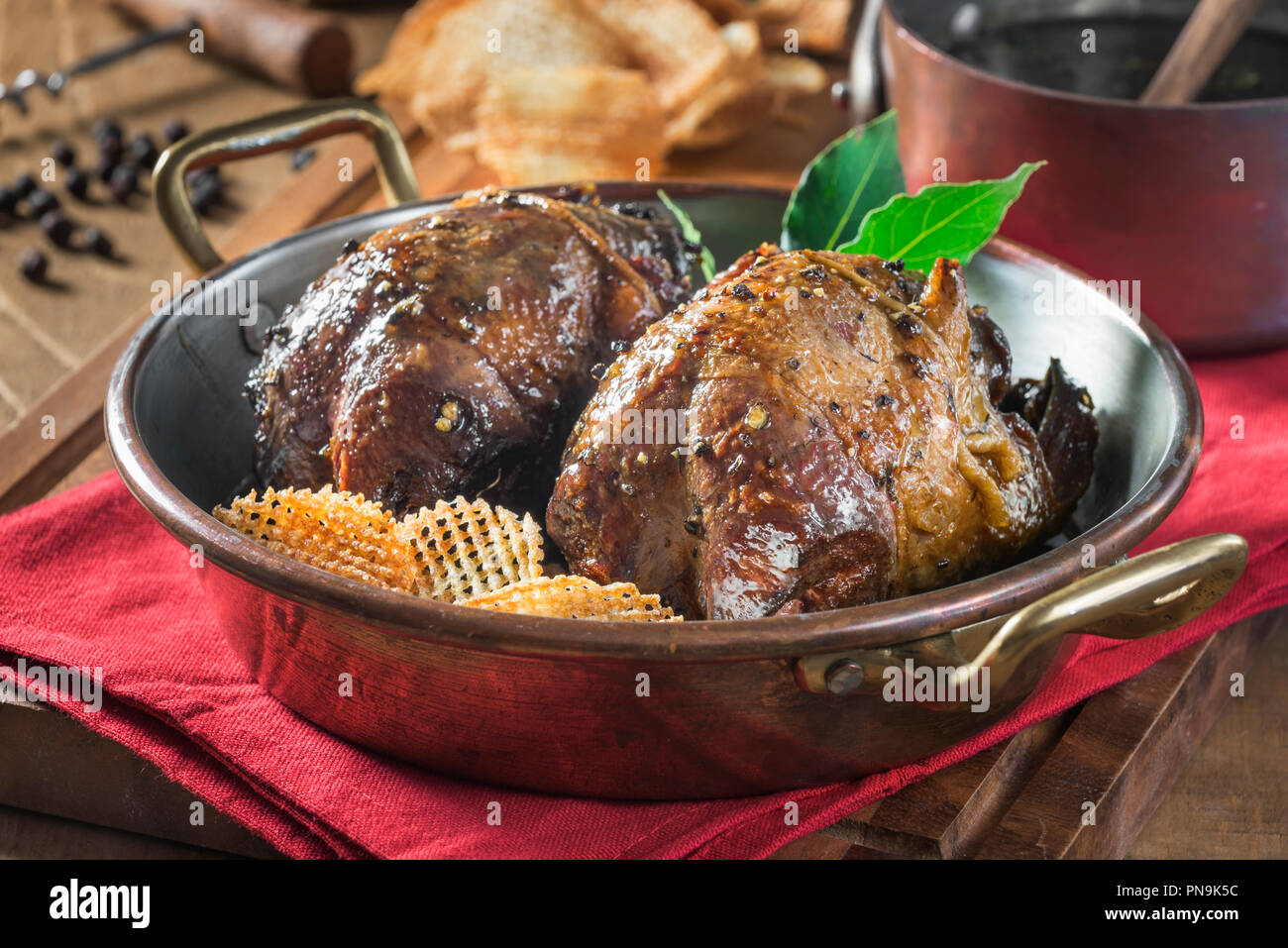 Roast grouse. Game bird Food UK Stock Photo - Alamy