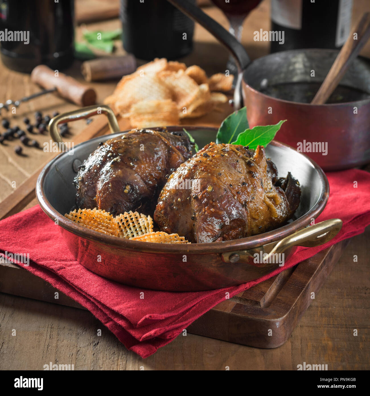 Roast grouse. Game bird Food UK Stock Photo - Alamy