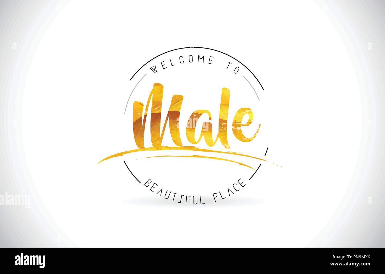 Male Welcome To Word Text with Handwritten Font and Golden Texture ...