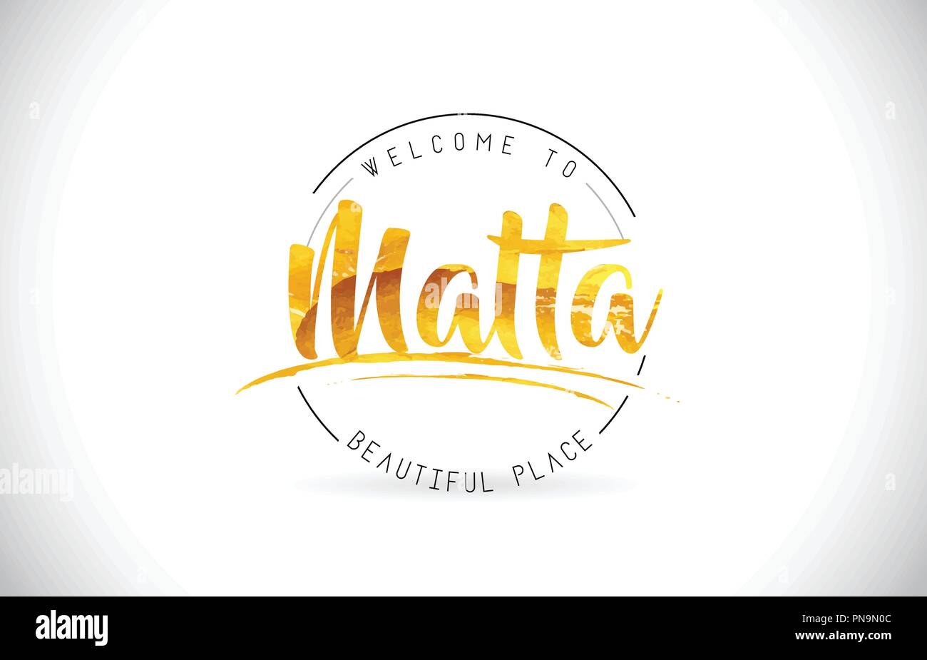 Malta Welcome To Word Text with Handwritten Font and Golden Texture ...