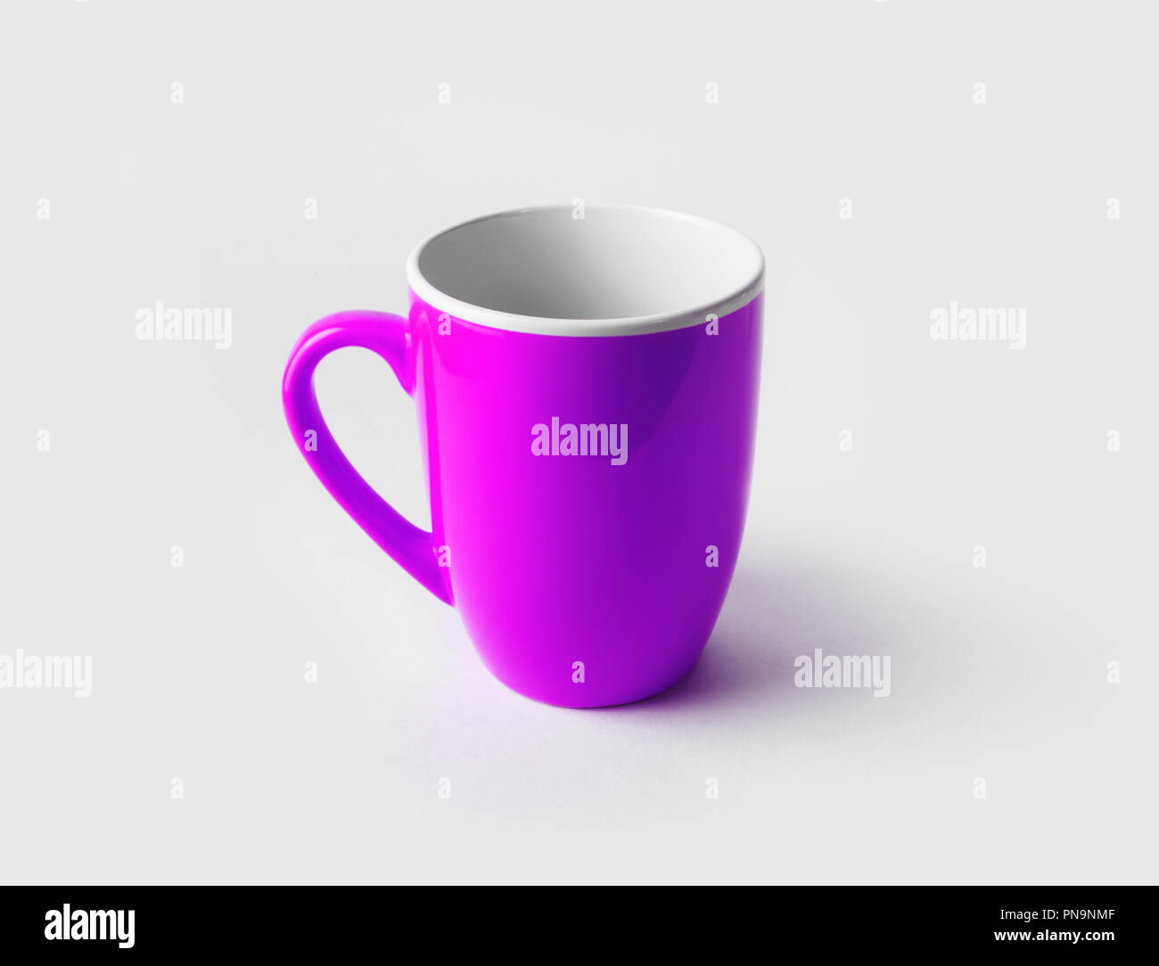 Blank purple mug for coffee or tea. Cup mock-up Stock Photo - Alamy