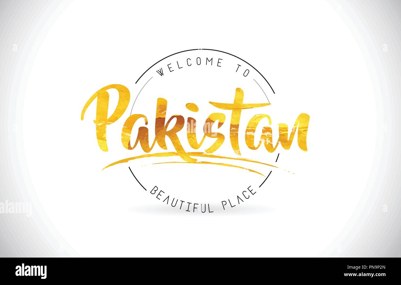 Pakistan Welcome To Word Text with Handwritten Font and Golden Texture ...