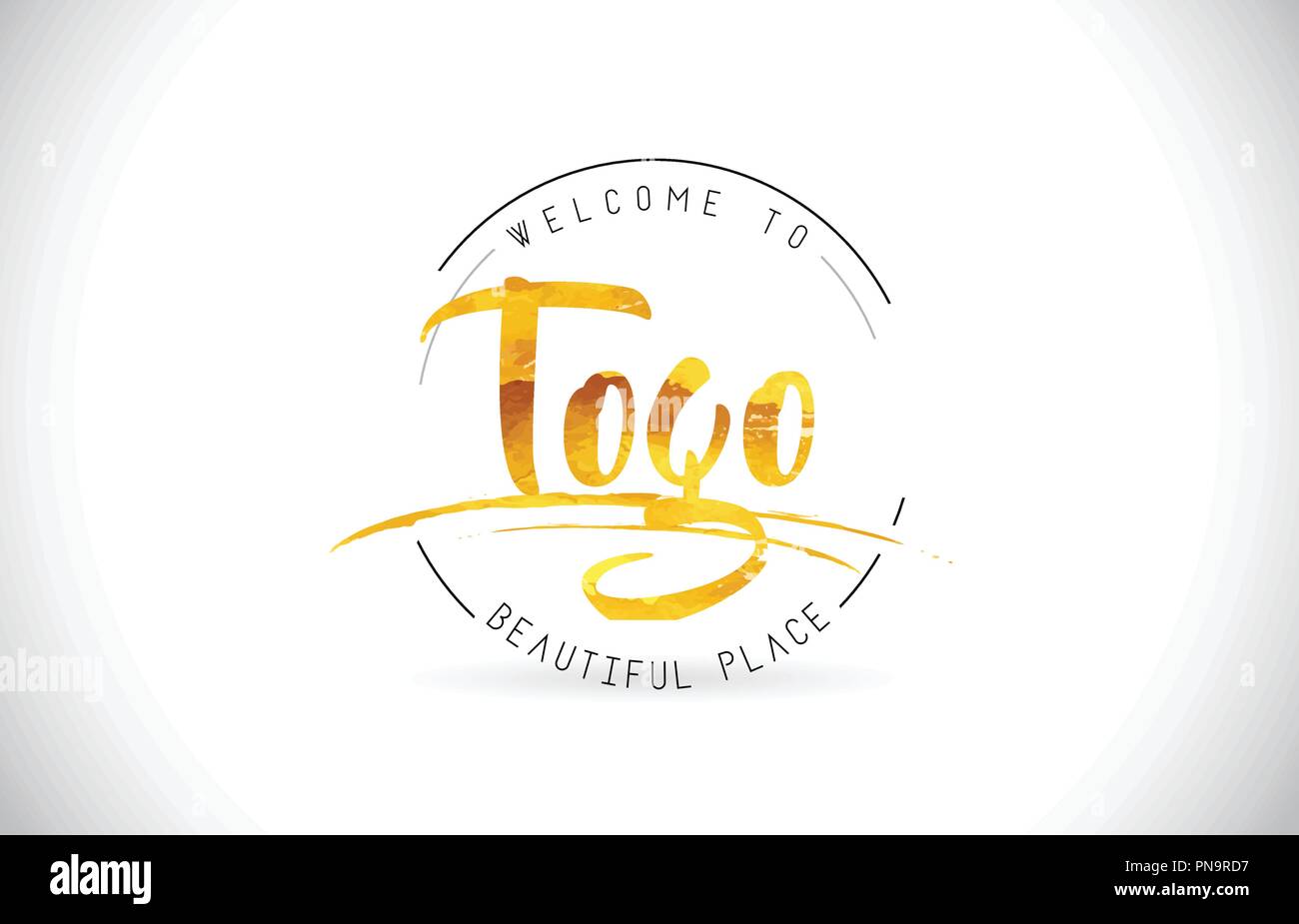 Togo Welcome To Word Text with Handwritten Font and Golden Texture ...