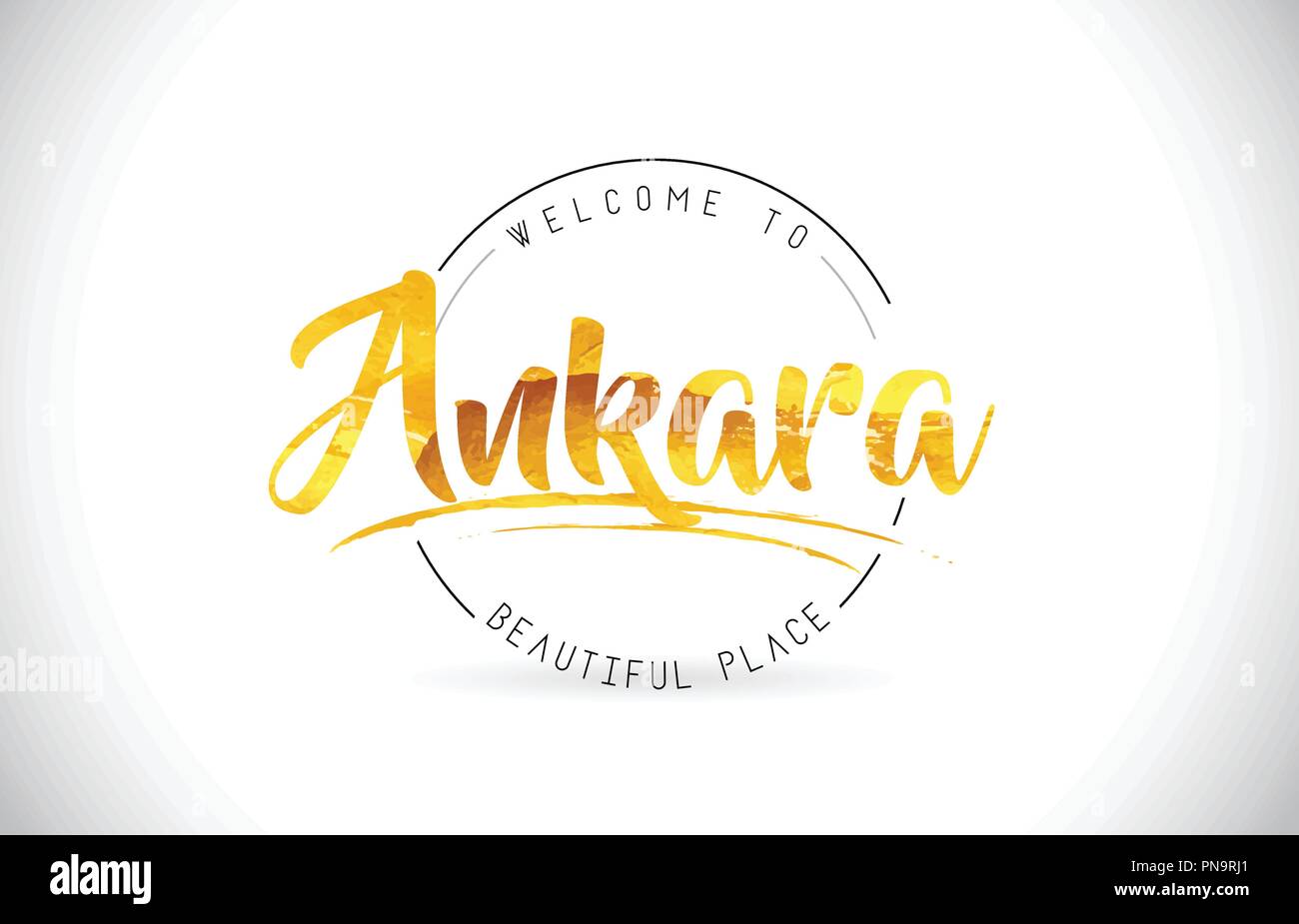Ankara Welcome To Word Text with Handwritten Font and Golden Texture ...