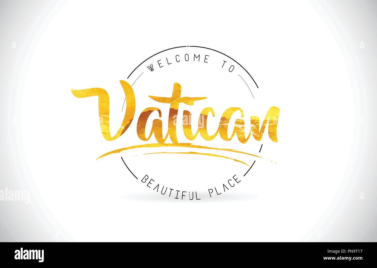 Vatican Welcome To Word Text with Handwritten Font and Golden Texture ...