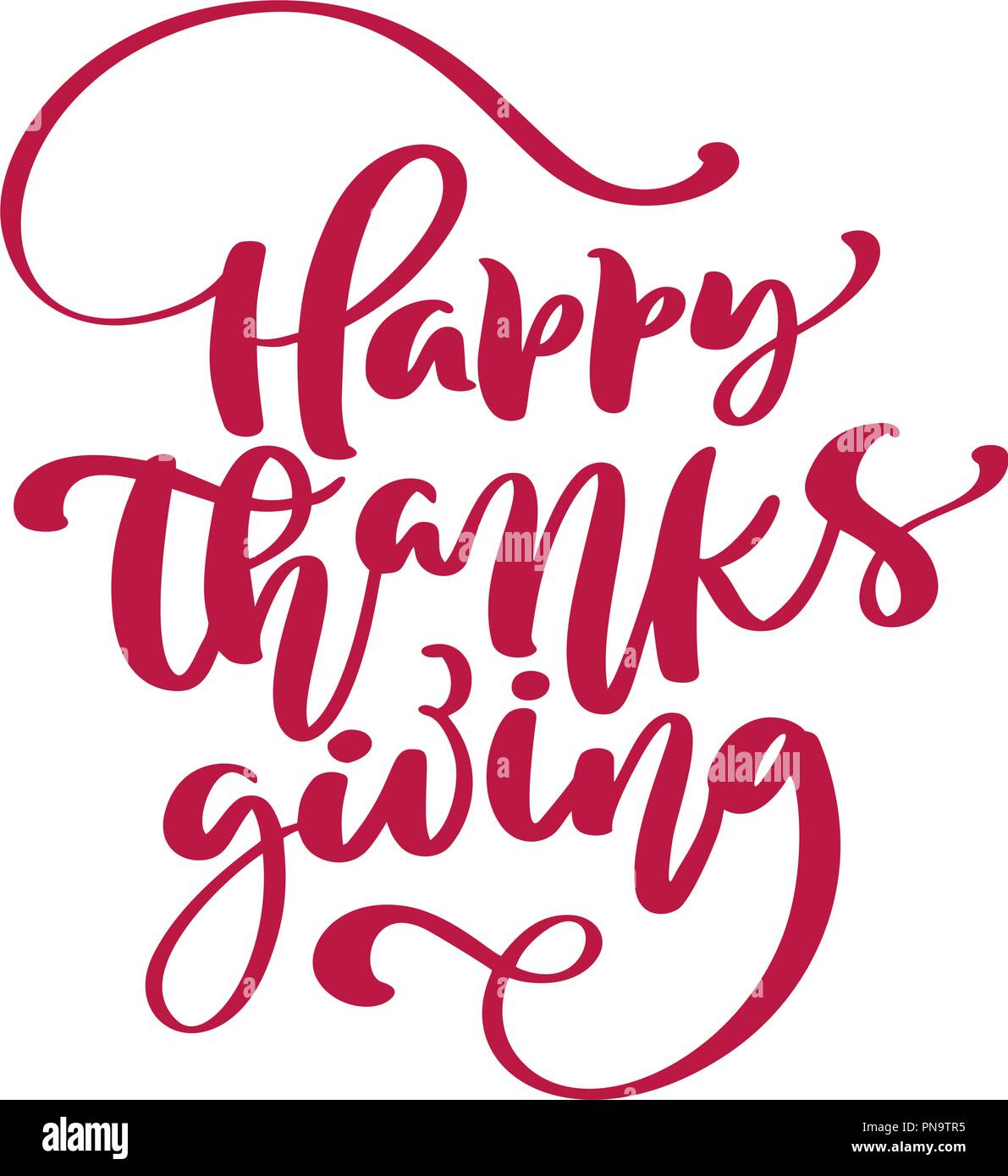 Happy Thanksgiving Calligraphy Text, vector Illustrated Typography ...