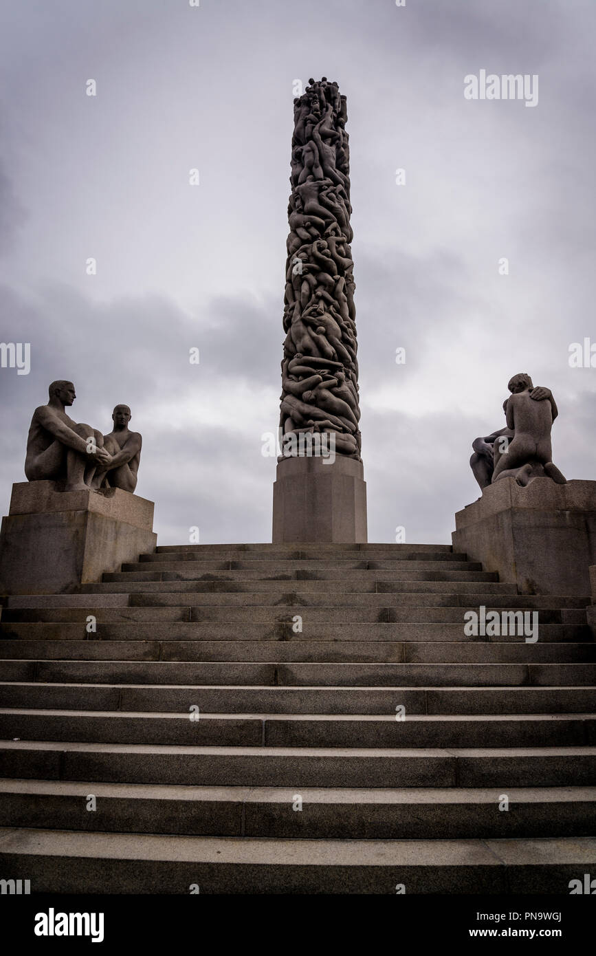 Vigeland Sculpture Park, The monolith, Oslo, Norway Stock Photo - Alamy