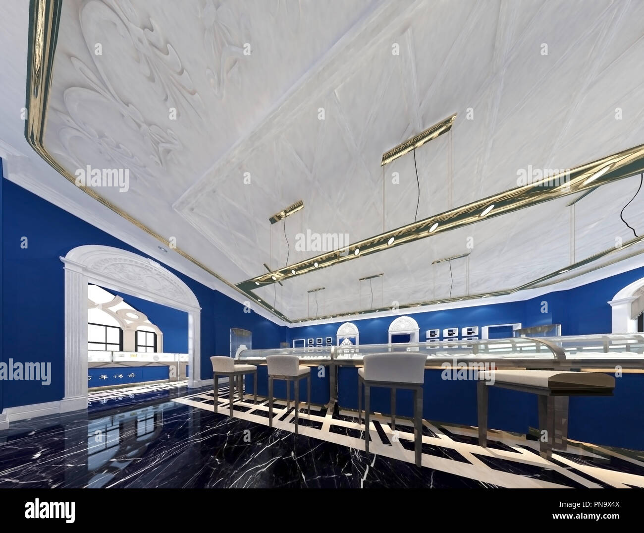 3d render of jewelry store Stock Photo - Alamy