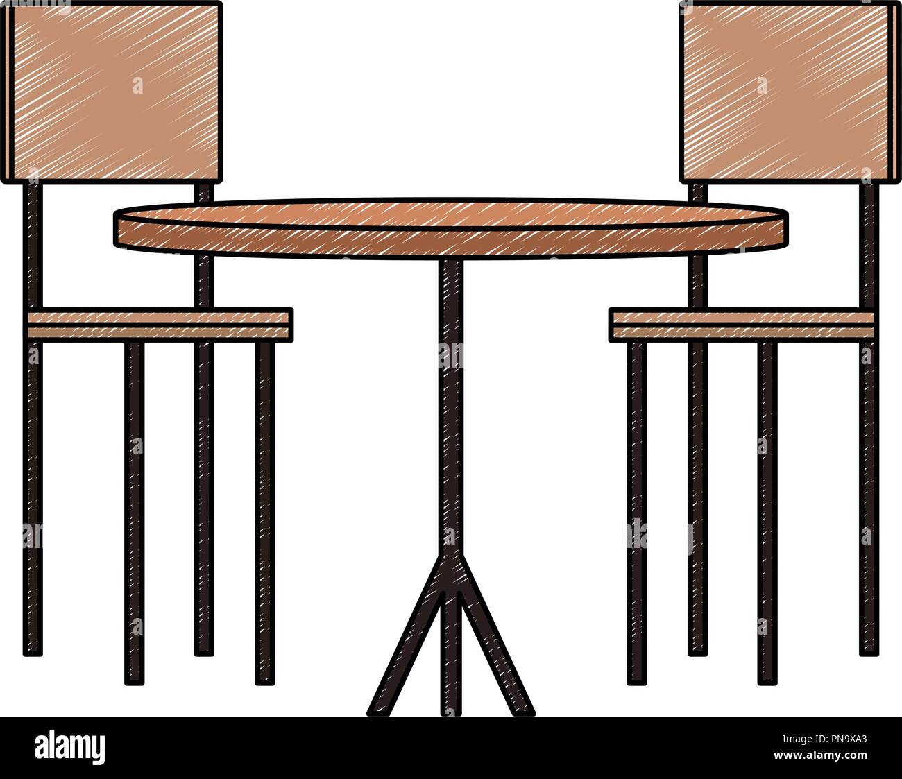 Chairs empty kitchen table Stock Vector Images - Alamy
