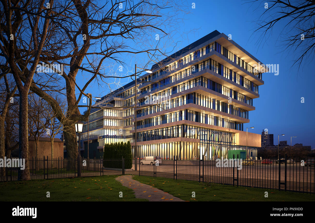 3d render of building exterior Stock Photo - Alamy