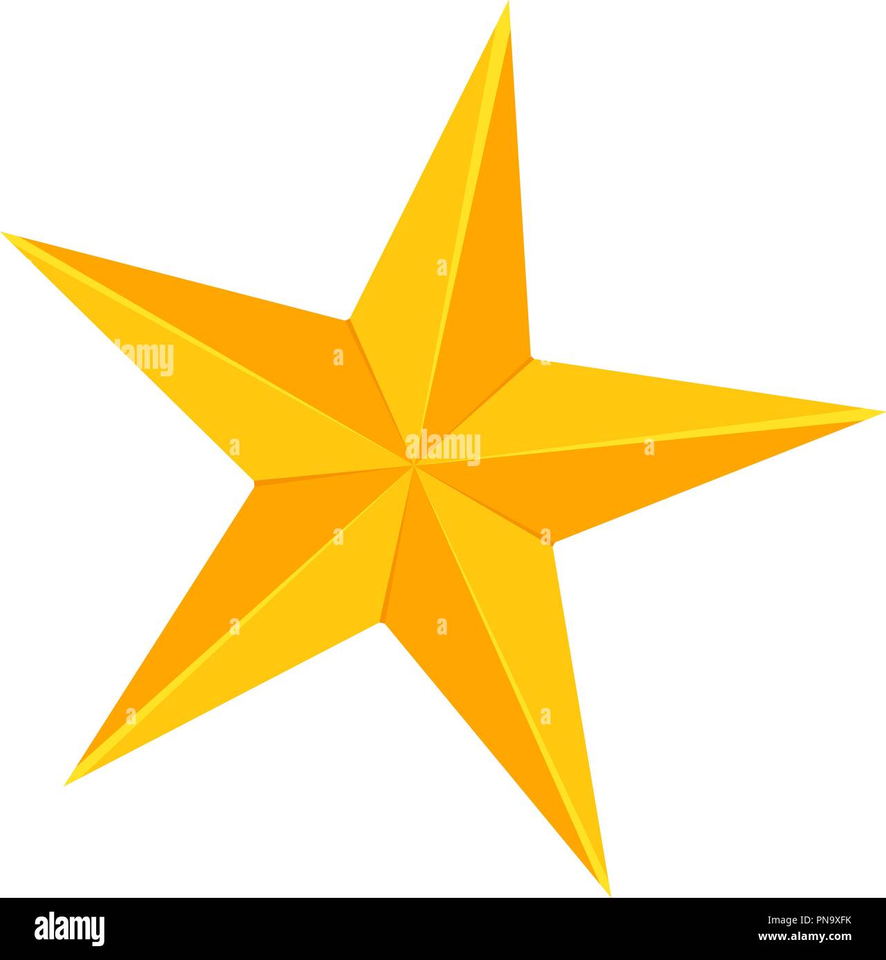 Colorful cartoon 5 point golden star Stock Vector Image & Art - Alamy